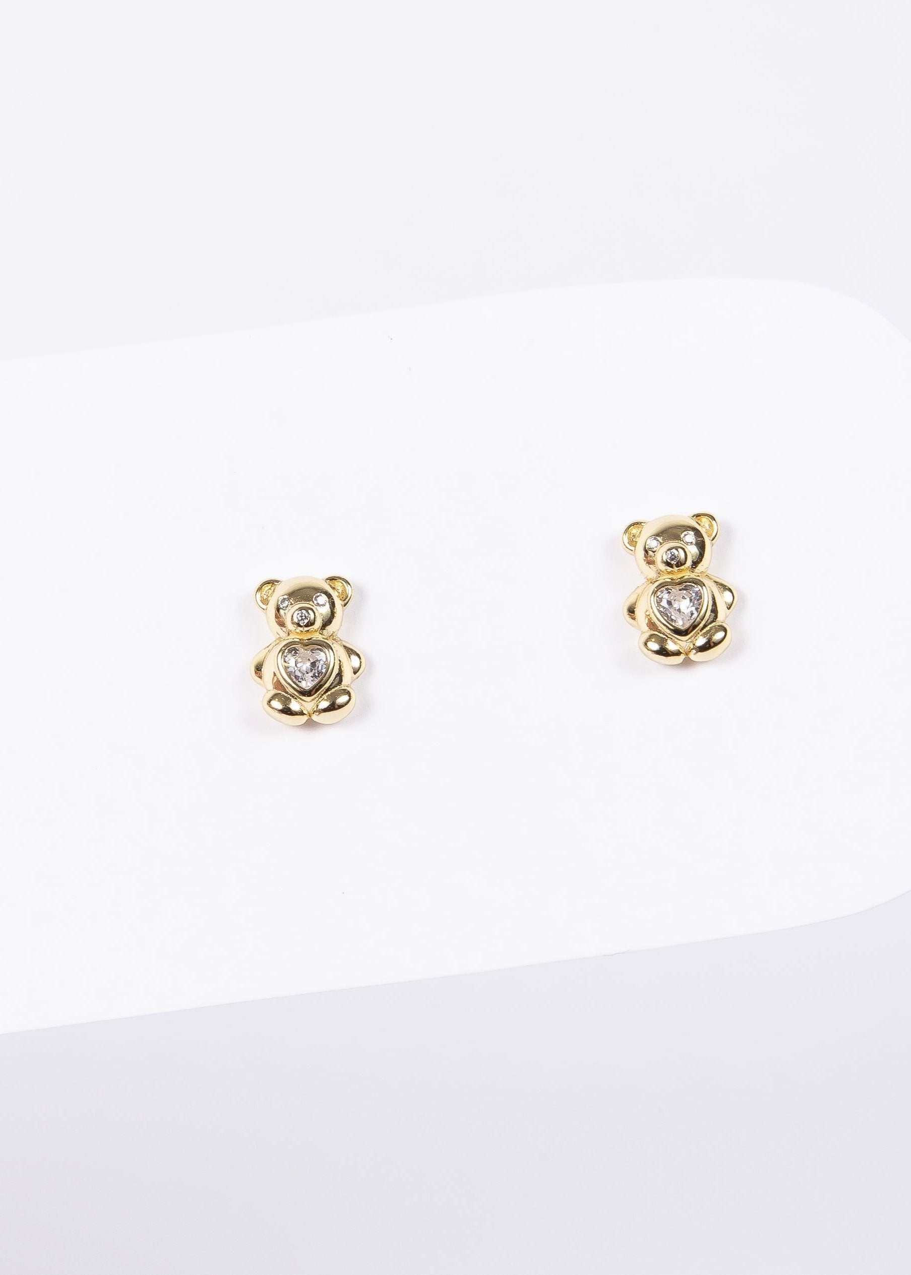 Aro New Cute Teddy Stud CZ Heart