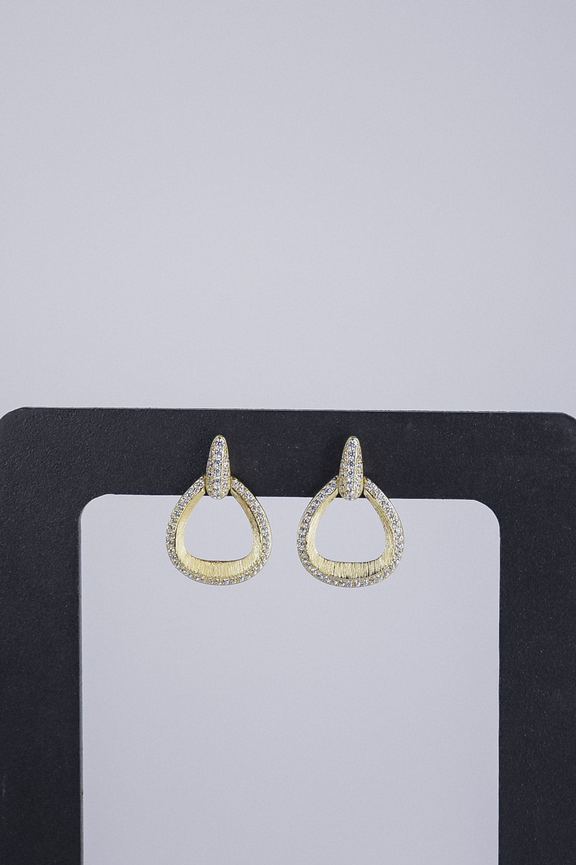 Aro Pyramid Cz stud with Gran Sided Hoop Gold